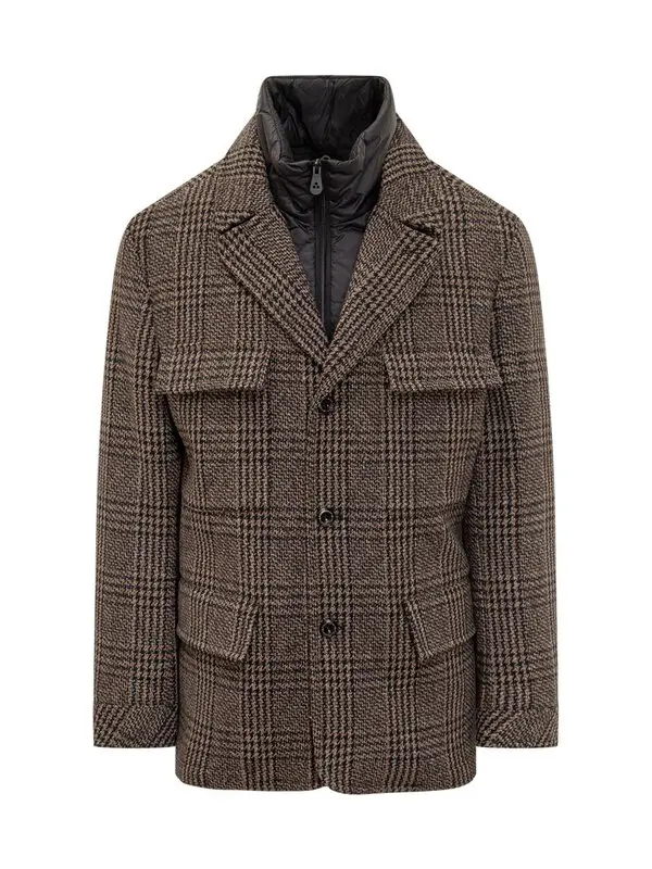 Peuterey Prince Of Wales Wool Coat