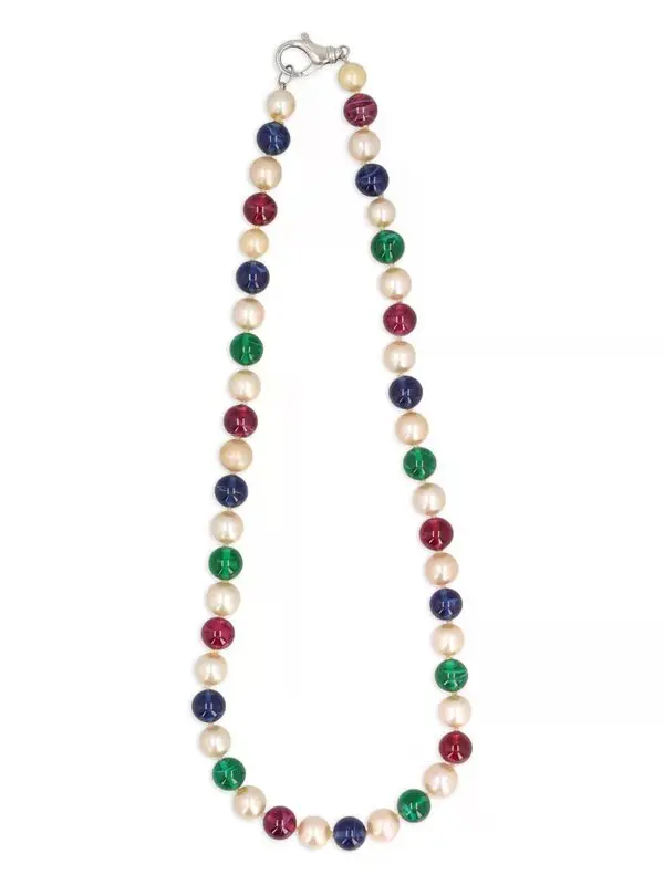 Vintage Multi-beaded Necklace - Red