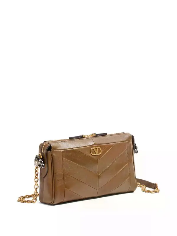 Valentino Garavani Panthea Small Shoulder Bag In Nappa Leather - Brown