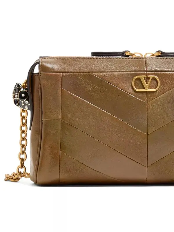 Valentino Garavani Panthea Small Shoulder Bag In Nappa Leather - Brown