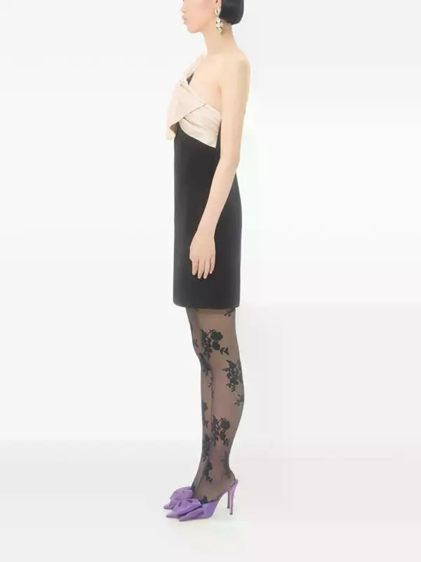 Valentino Garavani One-shoulder Mini Dress With Bow - Black