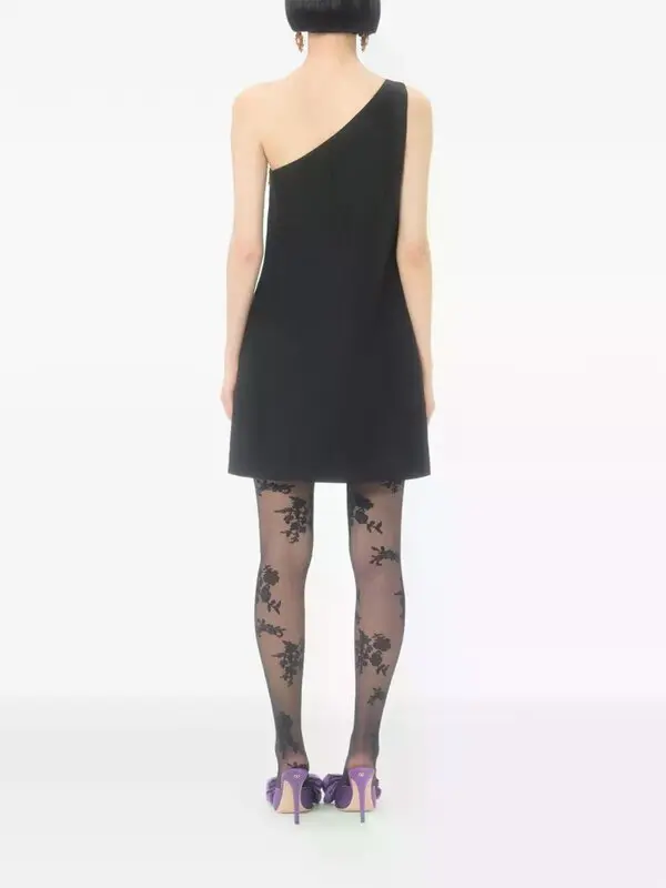 Valentino Garavani One-shoulder Mini Dress With Bow - Black