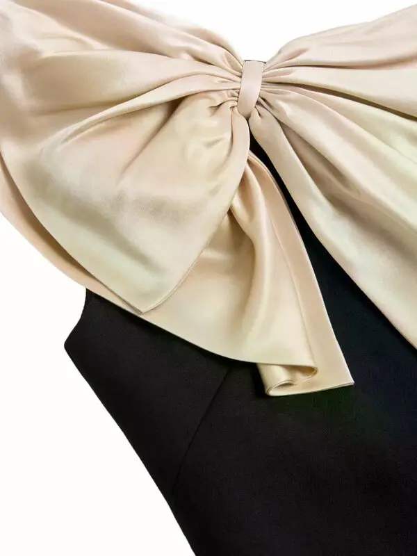 Valentino Garavani One-shoulder Mini Dress With Bow - Black