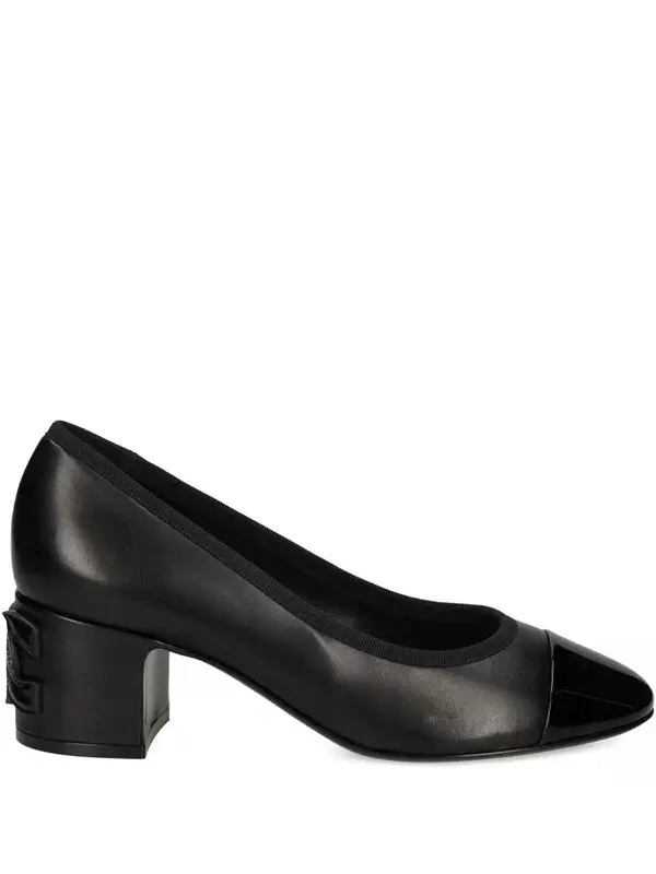 Casadei 55mm Cap-toe Block-heel Pumps