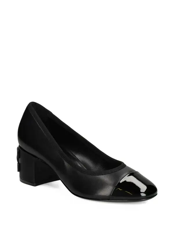 Casadei 55mm Cap-toe Block-heel Pumps