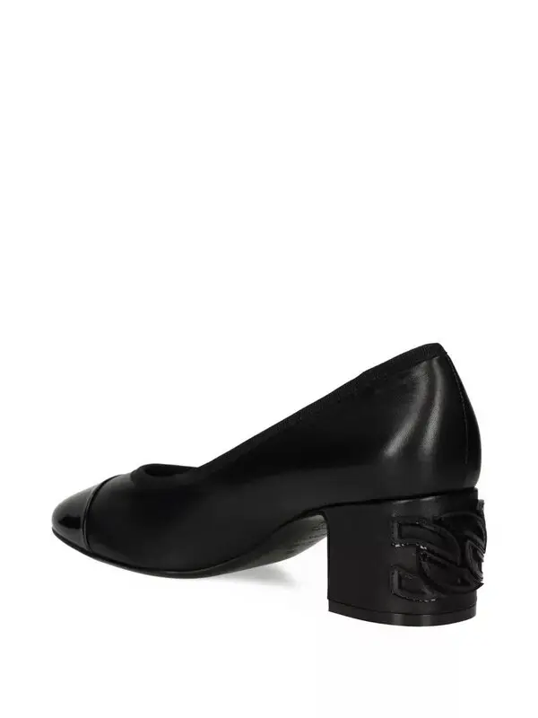 Casadei 55mm Cap-toe Block-heel Pumps