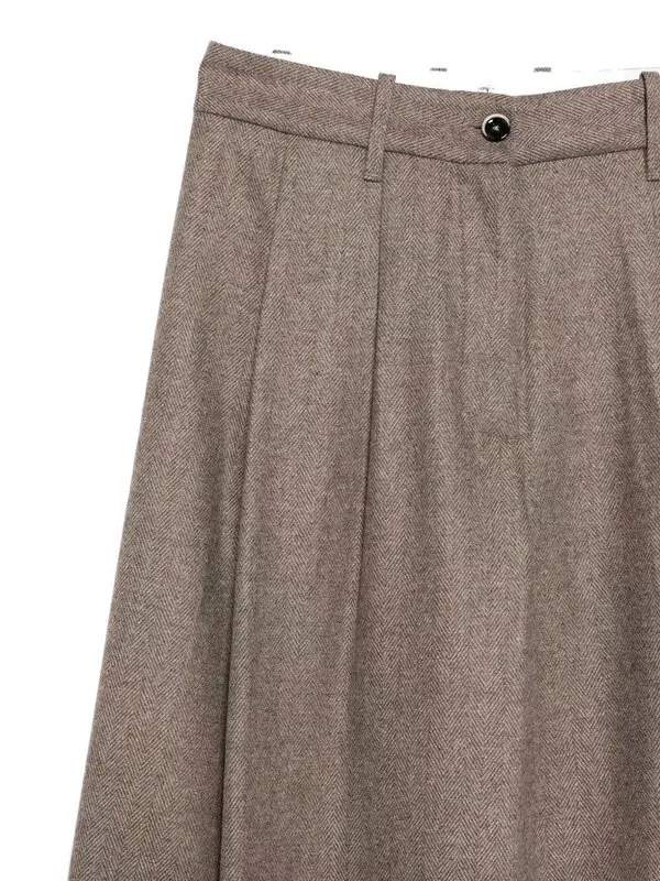NINE:INTHE:MORNING Herringbone Pleated Trousers