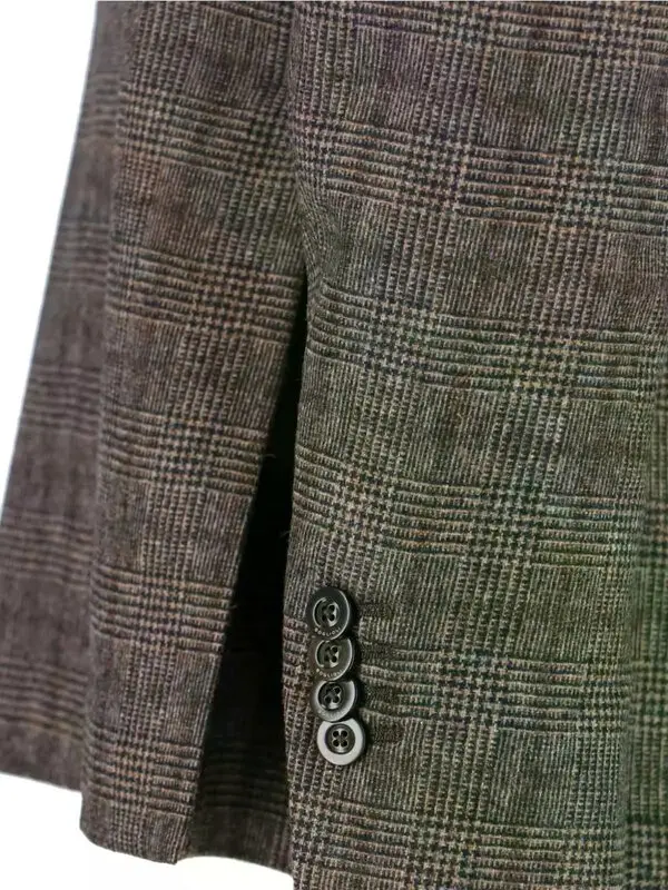 Boglioli Double-breasted Checked Blazer - Brown