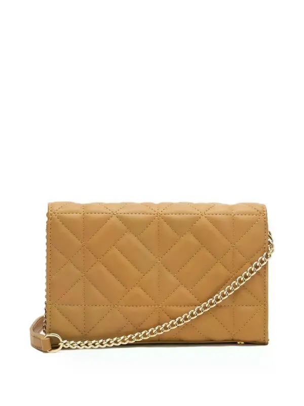 Roberto Cavalli Quilted Shoulder Bag With Chain Strap - Brown