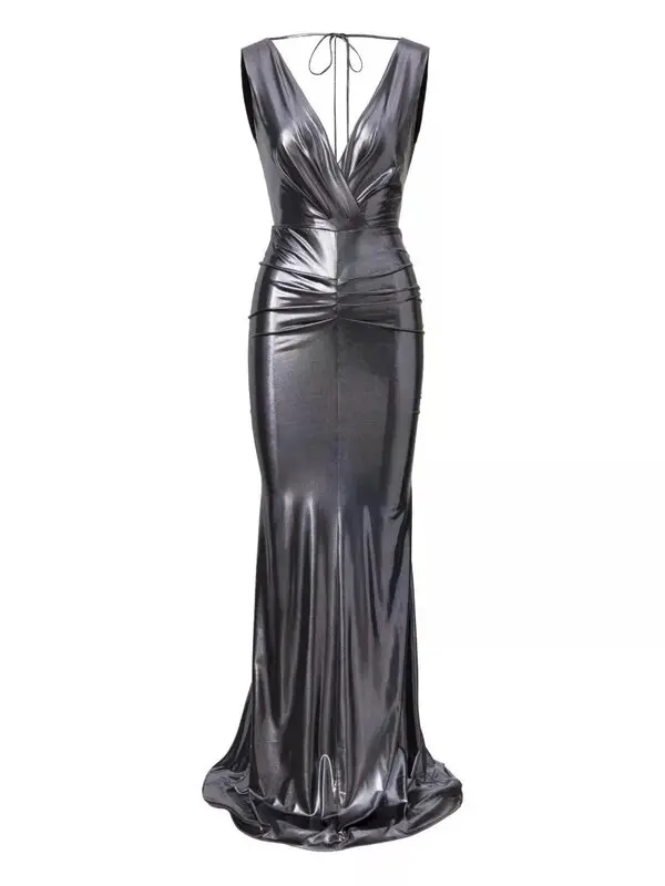 LITA COUTURE Roche V-neck Maxi Dress