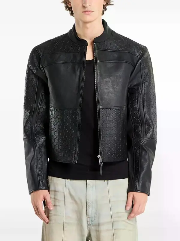 DAILY PAPER Structured Leather Jacket