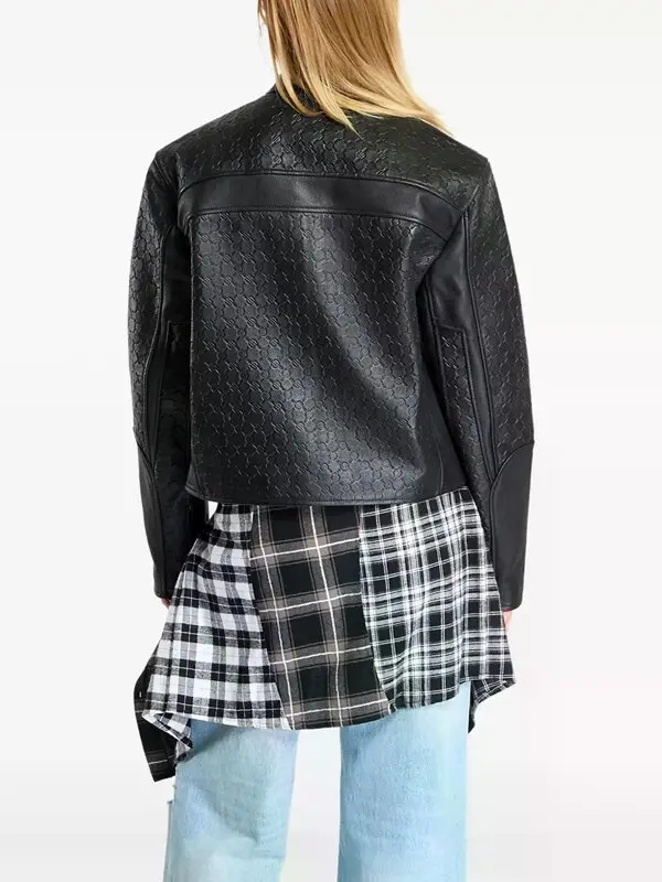 DAILY PAPER Structured Leather Jacket