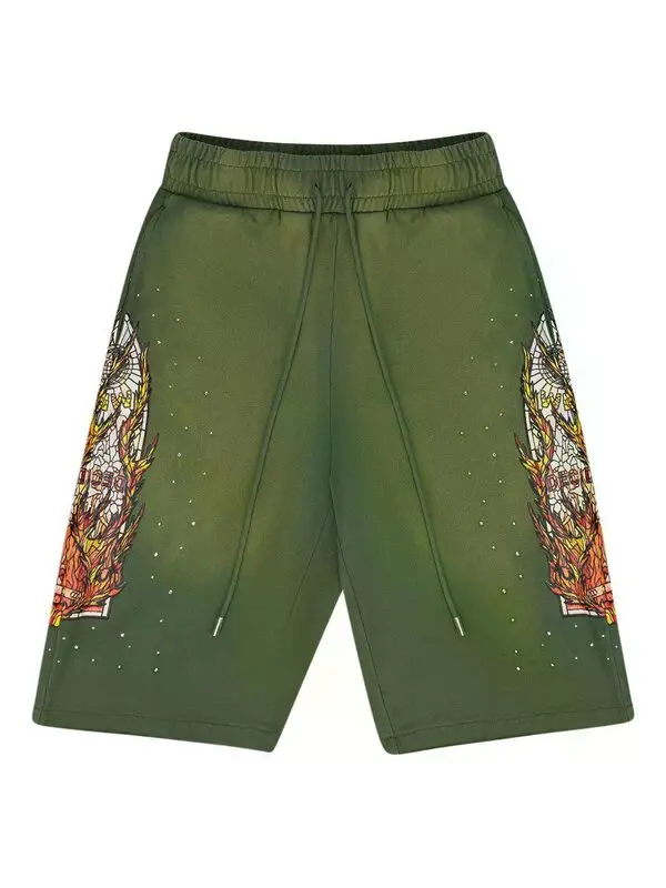 WHO DECIDES WAR BY EV BRAVADO Flame Glass Track Shorts