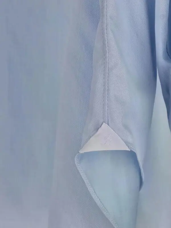 BARBA NAPOLI Classic-collar Cotton Shirt - Blue