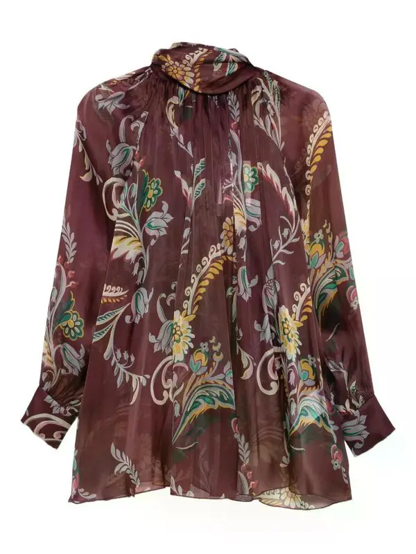 Etro Paisley-print Silk Blouse - Red