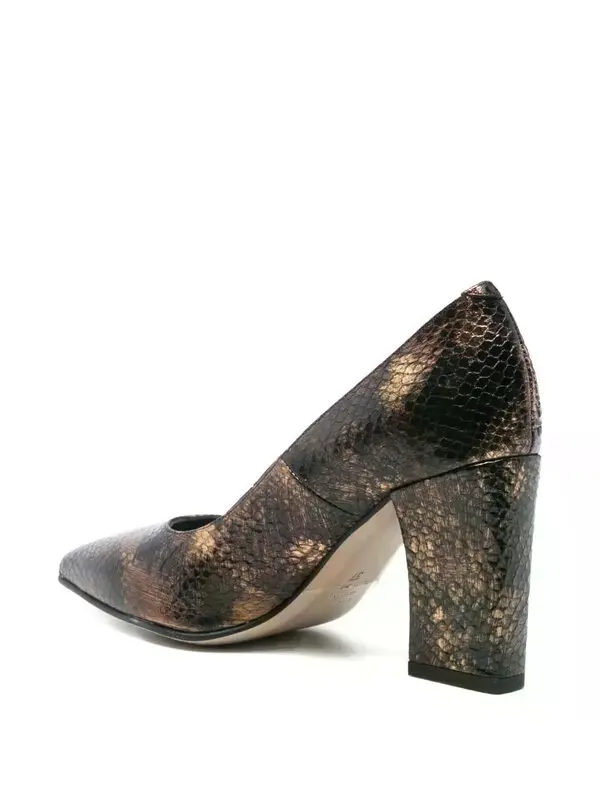 PEDRO MIRALLES Snakeskin Block Heel Pumps