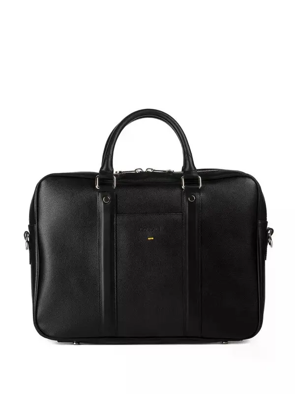 DOUCAL'S Palmellato Leather Briefcase - Black