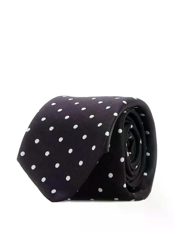 TOM FORD Embroidered Polka-dot Silk Neck Tie - Purple