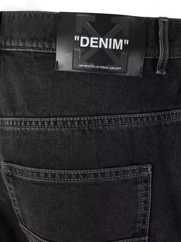 Off-White Flared Jeans With Stitching Detail