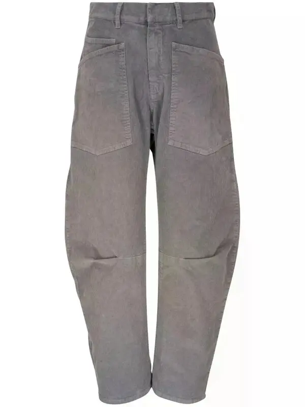 NILI LOTAN High-waisted Corduroy Trousers - Grey