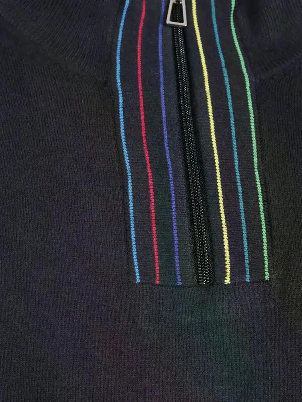 Paul Smith Striped-detail Half-zip Sweater