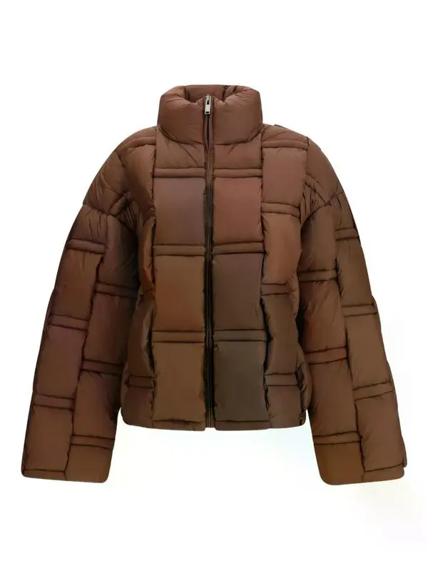RAXXY Padded Zip Up Puffer Jacket - Brown