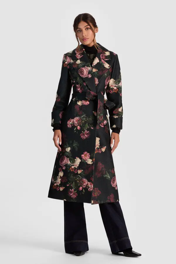 Alice + Olivia Karley Print Wrap Coat
