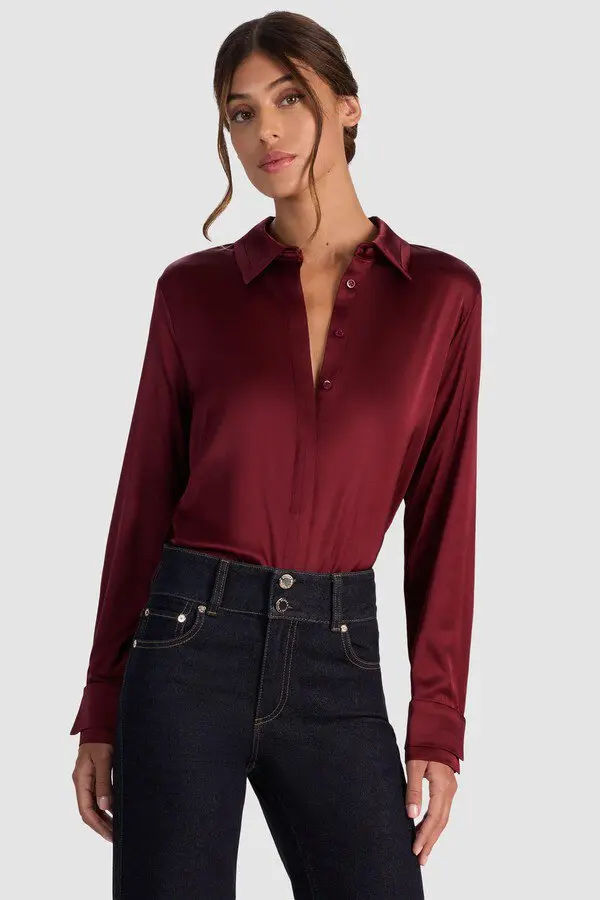 Alice + Olivia Willa Button-down Blouse