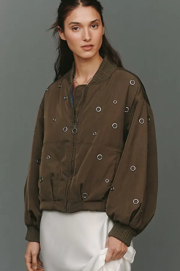 PILCRO Grommet Bomber Jacket