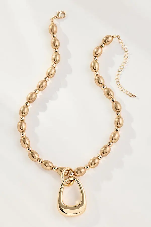 Anthropologie Chunky Pendant Necklace - Gold
