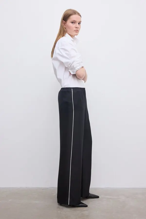 HOUSE OF DAGMAR Relaxed Silk Twill Trousers