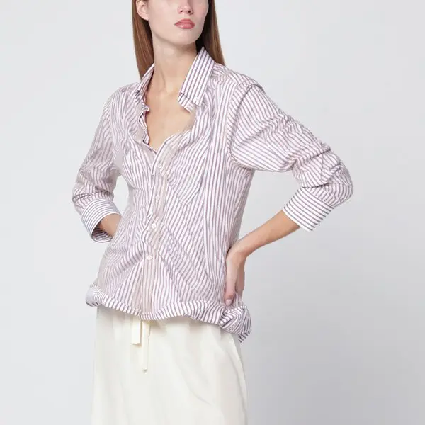 MAISON MARGIELA Striped Layered Tulle Shirt