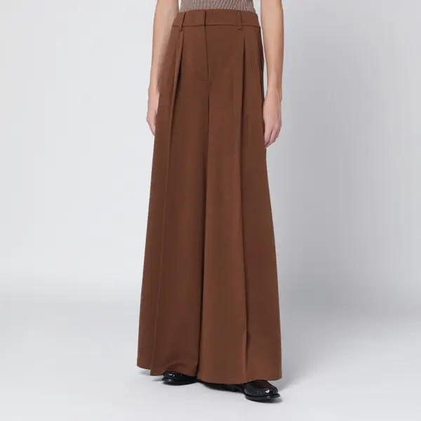 Max Mara Wool Jersey Palazzo Trousers