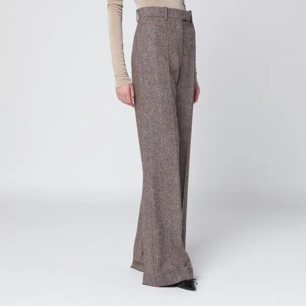 Valentino Garavani Patterned Wool Palazzo Trousers