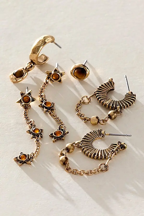 Free People Driftwood Earring Set - Sunshine Yellow