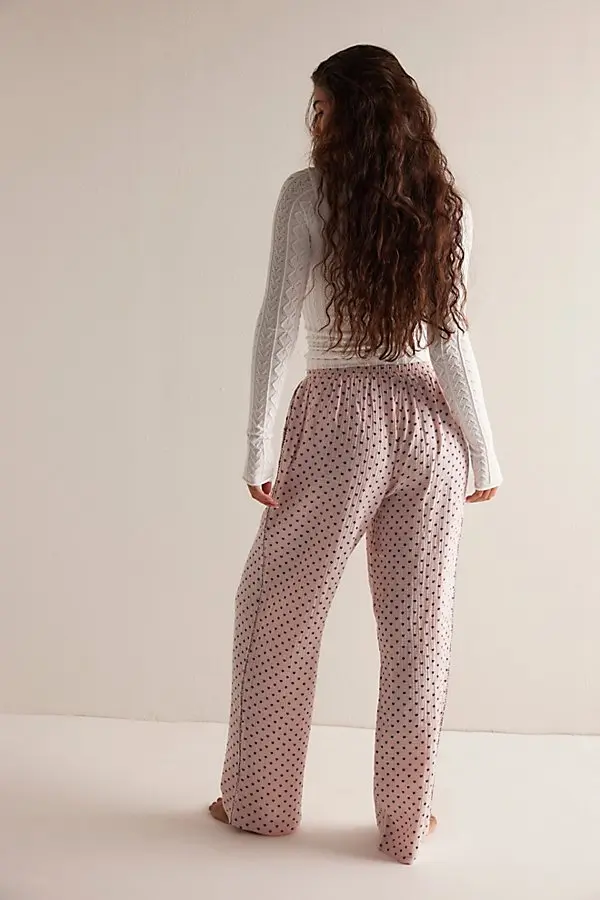 Free People Intimately Be Mine Pants - Mauve Chalk Combo