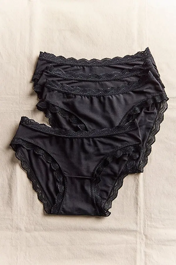 STRIPE & STARE Four Pack Of Undies - Black