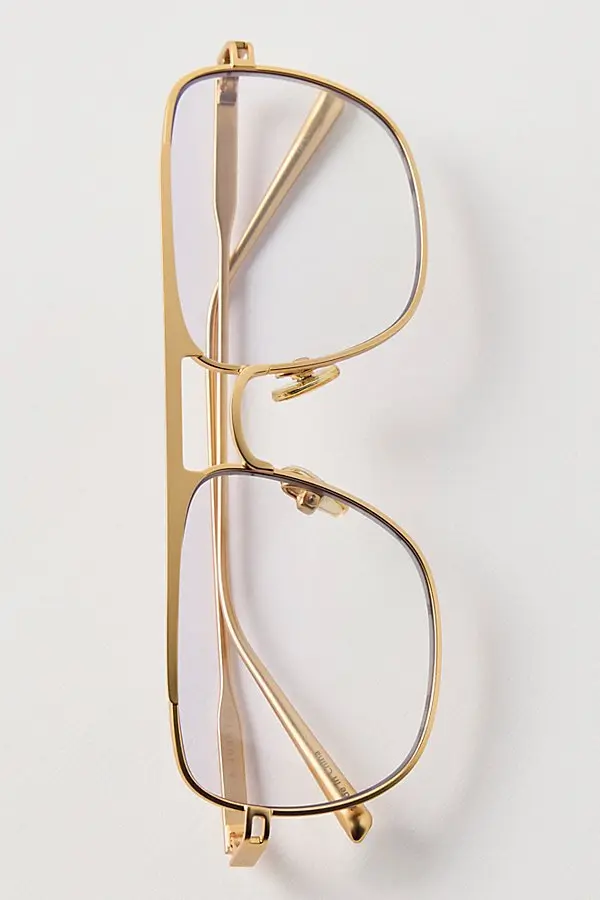 ELISA JOHNSON Jane Metal Aviator Sunglasses - Gold