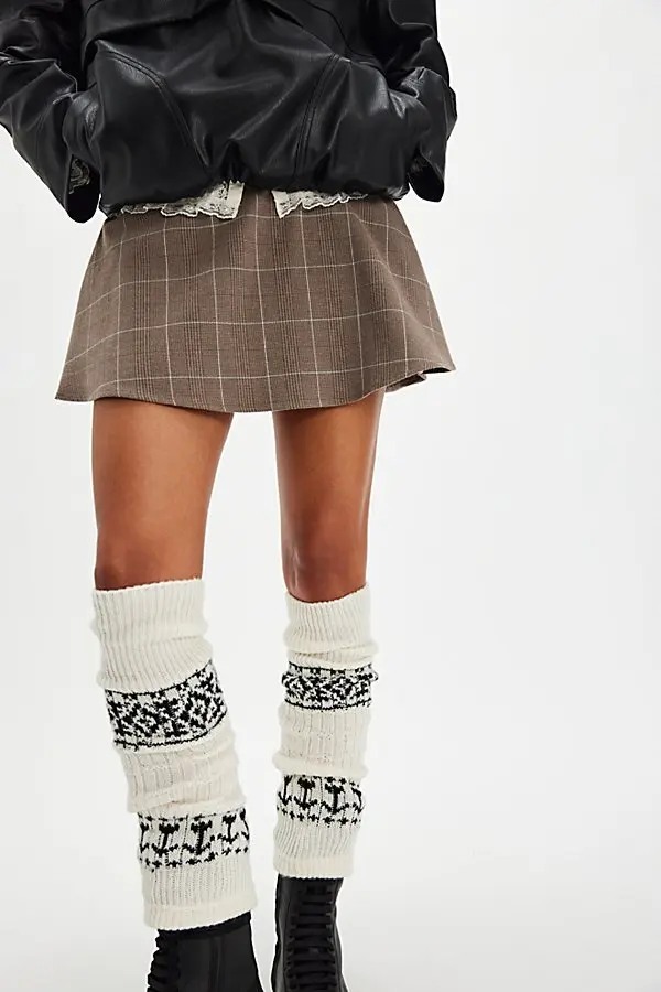 Free People Knit Leg Warmers - Ivory Combo