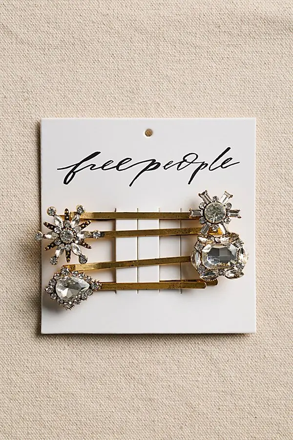 Free People Small Talk Barrette Set - Gold