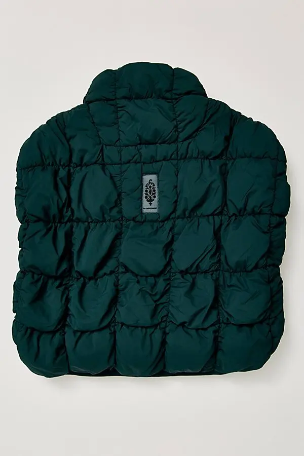 Free People Wind Cheater Quilted Wrap - Evergreen/green Glow