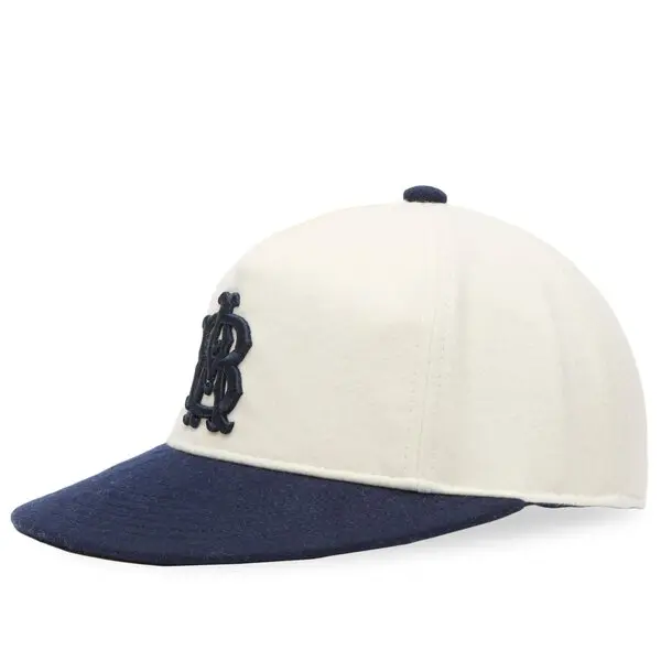 ABOUT:BLANK Monogram Contrast Cap - Ecru/navy