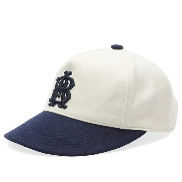 ABOUT:BLANK Monogram Contrast Cap - Ecru/navy