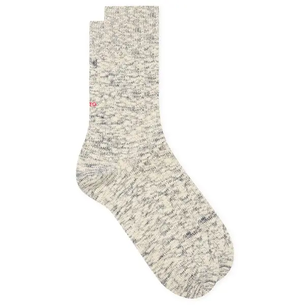 ROTOTO Organic Cotton Slub Crew Socks - Navy