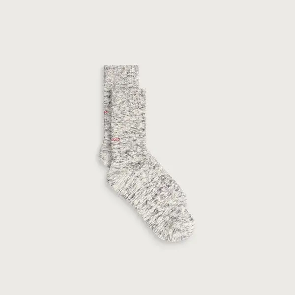ROTOTO Organic Cotton Slub Crew Socks - Navy