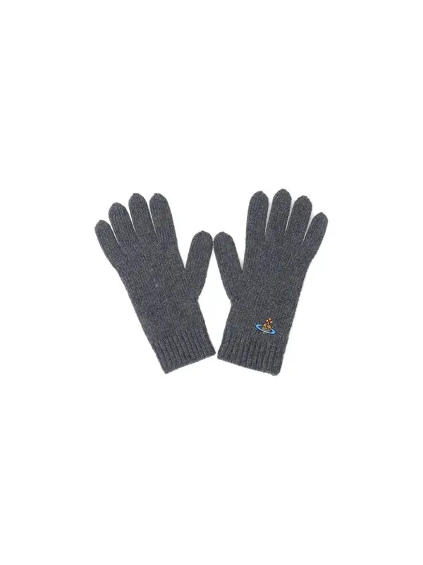 VIVIENNE WESTWOOD Orb Cashmere Gloves - Gray