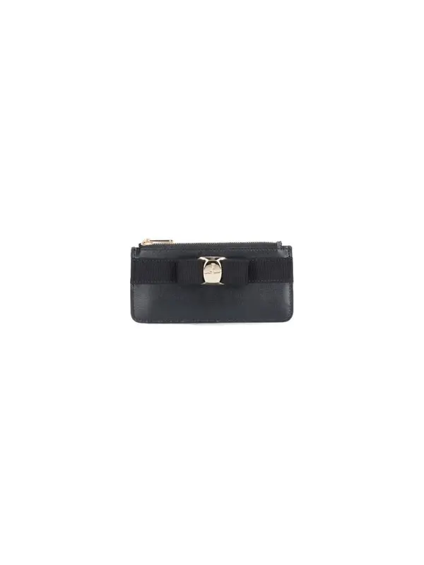 FERRAGAMO Vara' Bow Card Holder - Black