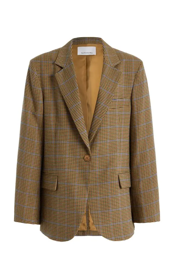 THE FRANKIE SHOP Lyra Houndstooth Blazer - Brown