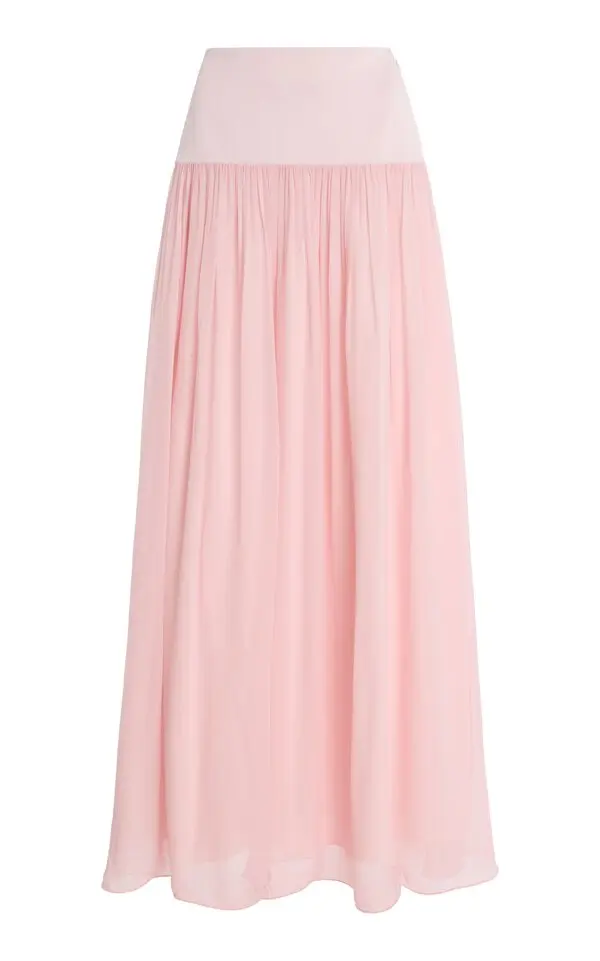 Posse Solene Chiffon Maxi Skirt - Pink