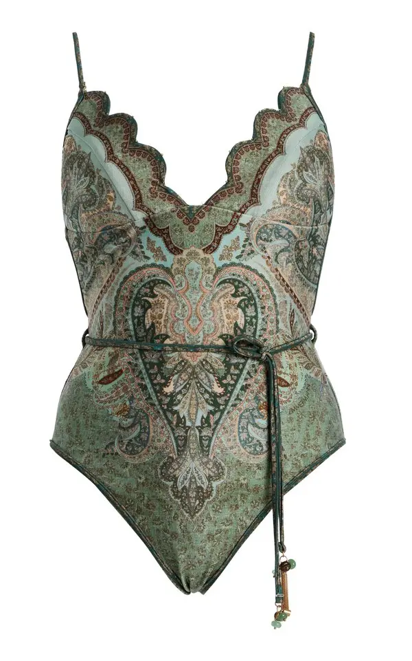 Zimmermann Wanderlust Scalloped One Piece Swimsuit - Multi
